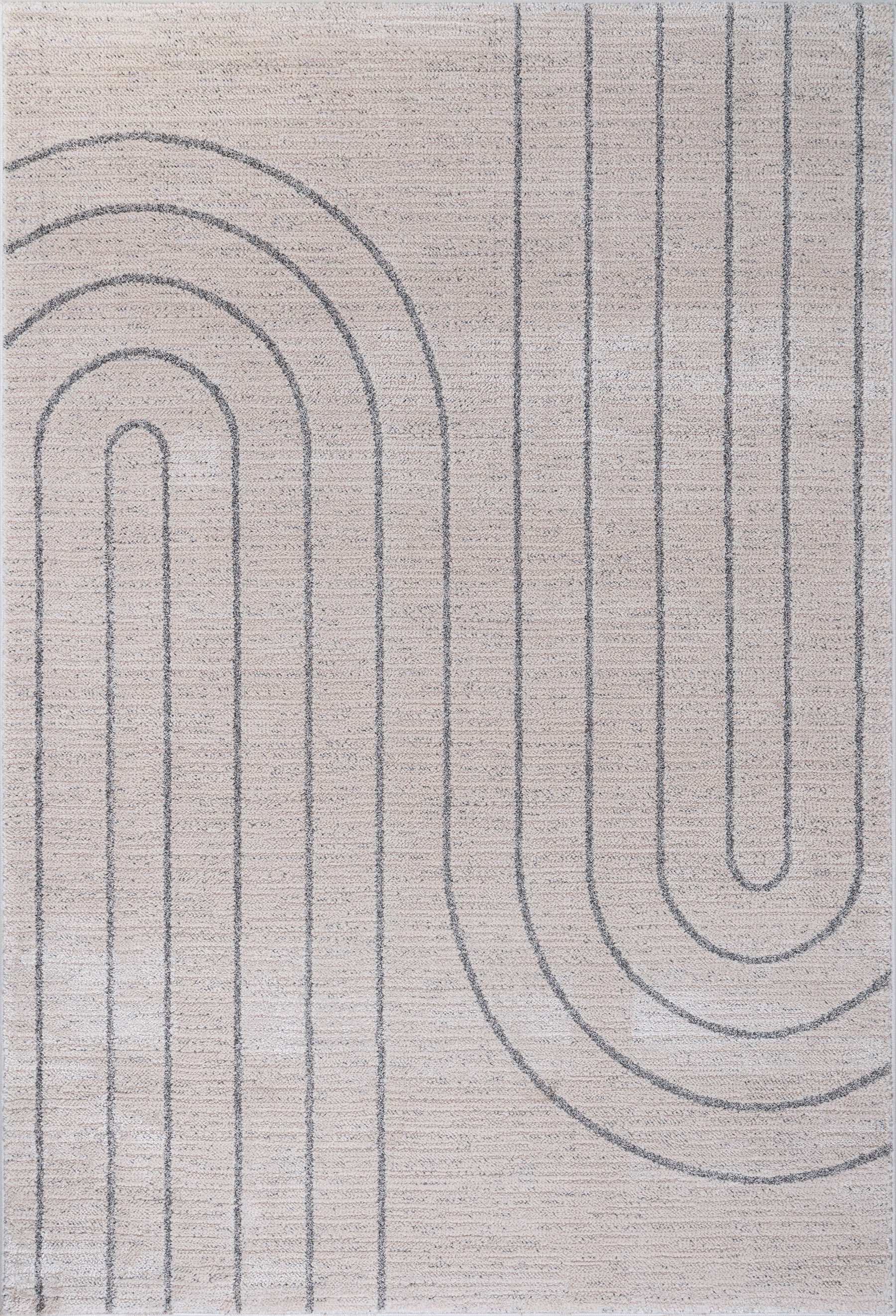 Baby Shag Area Rugs MAT8 - Beige / Gray