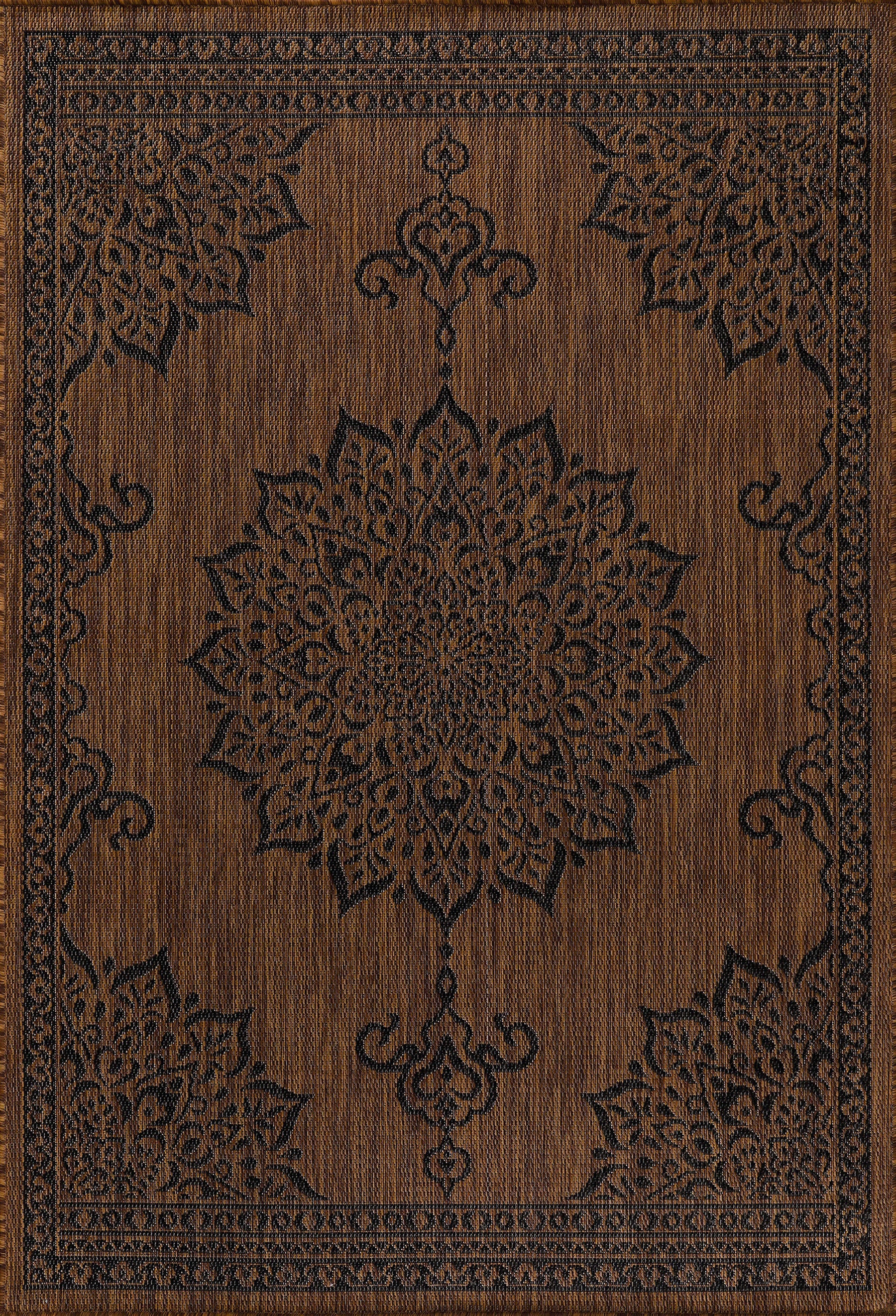 Summer Medallion Outdoor Rug Nut Brown